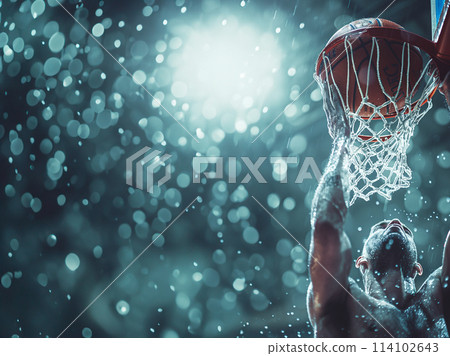 Male basketball player taking a shot - Stock Illustration [114102643 ...
