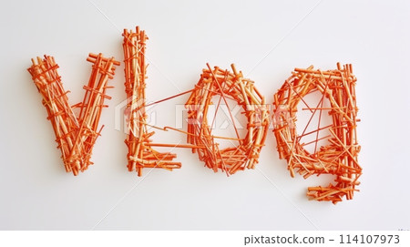 The word Vlog created in String Art Lettering. - Stock Illustration ...