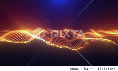 Yellow energy magic waves high tech digital... - Stock Illustration ...