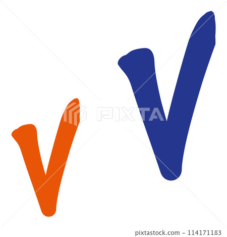 Flat hand drawn tick v vector illustration...-插圖素材 [114171183] - PIXTA圖庫