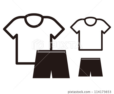 Gym clothes monochrome icon illustration set - Stock Illustration ...