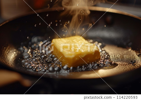 Captivating View of Butter Melting in a Hot... - Stock Illustration ...