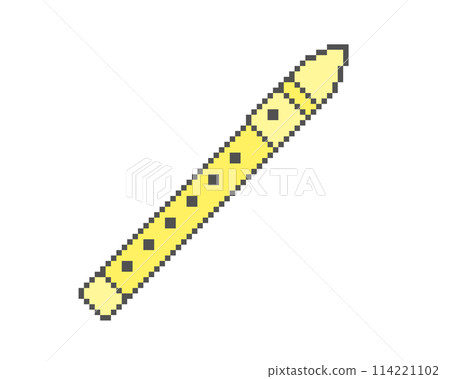 Flute_Pixel Art (Yellow) - Stock Illustration [114221102] - PIXTA