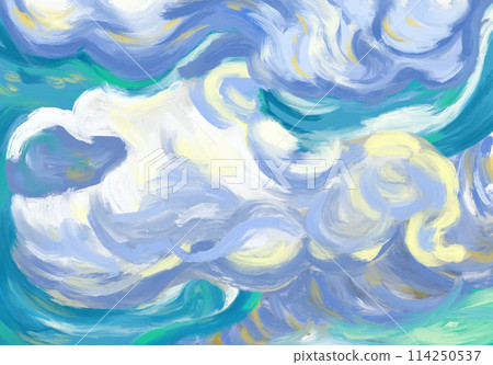 Vincent van gogh style wheat field cloud sky... - Stock Illustration ...