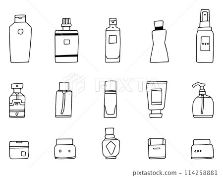 Various cosmetic-style containers / line drawings - Stock Illustration ...