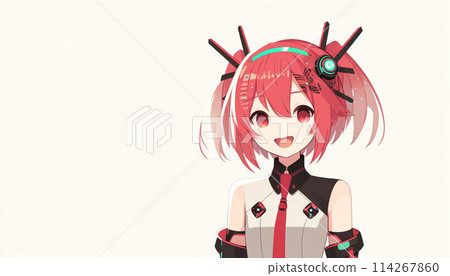 Red-haired Vocaloid girl - Stock Illustration [114267860] - PIXTA
