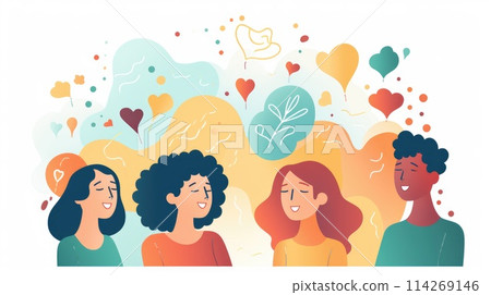 Positive affirmations cartoon illustration -...-插圖素材 [114269146] - PIXTA圖庫