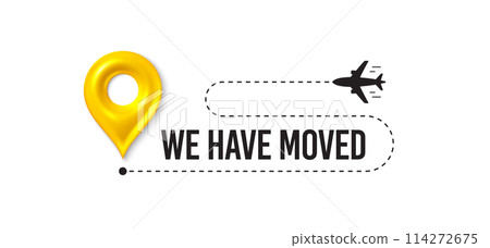 Office Moved Sign We Have Moved. Moving Office Sign. Clipart Image