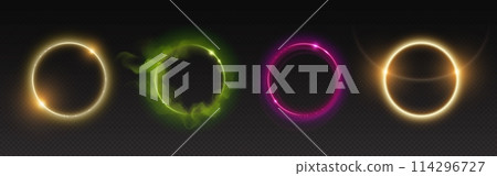 Halo light effects set on transparent background - Stock Illustration ...