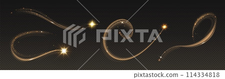 Magic gold star trail with glitter light dust - Stock Illustration ...