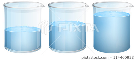 Graduated Water Levels in Beakers - Stock Illustration [114400938] - PIXTA
