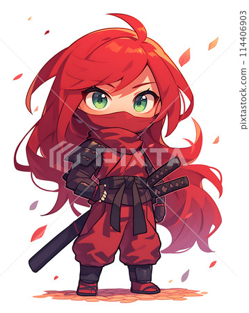 Cute Chibi Ninja AI - Stock Illustration [114406903] - PIXTA