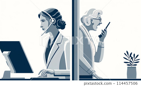 Customer Harassment at Call Centers - Stock Illustration [114457506 ...