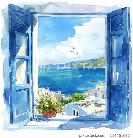 Watercolor Painting Church Windows