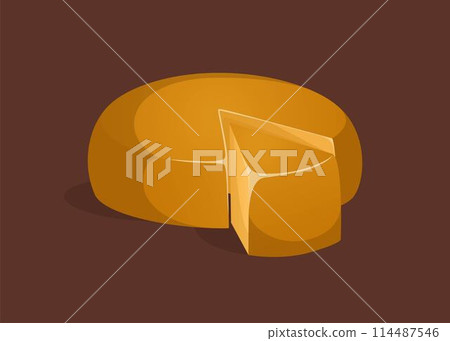 Head of hard cheese. Vector illustration.... - Stock Illustration ...