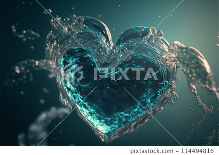 heart water blue liquid mystery bubbles magic - Stock Illustration ...