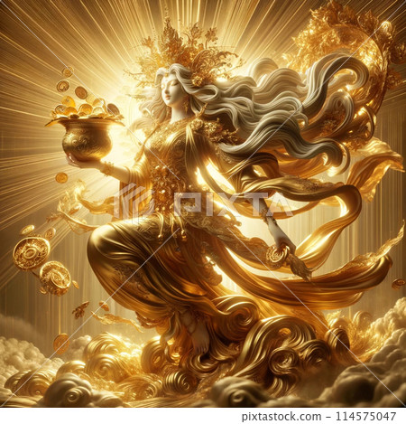 Golden goddess of wealth - Stock Illustration [114575047] - PIXTA