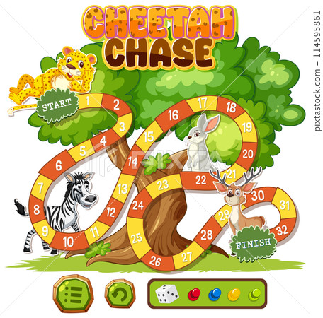 Cheetah Chase Board Game Adventure - Stock Illustration [114595861] - PIXTA