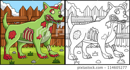 Zombie Dog Coloring Page