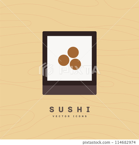 Illustration of sushi designed with a square... - Stock Illustration ...