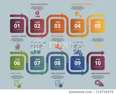 Infographic Risk Management template. Icons in... - Stock Illustration ...