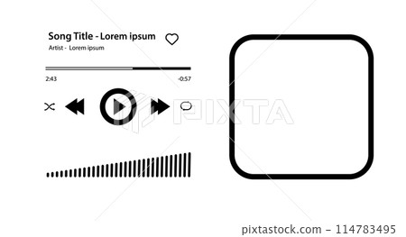 Music player Song plaque with buttons loading... - Stock Illustration [114783495] - PIXTA