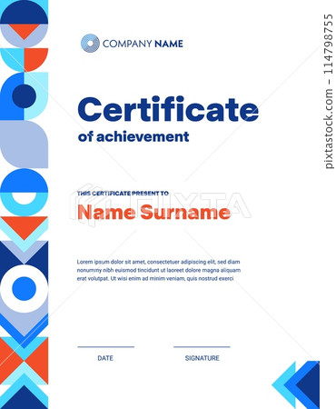 Abstract modern geometric certificate template.... - Stock Illustration ...