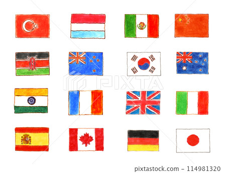 Pastel set of world flags - Stock Illustration [114981320] - PIXTA