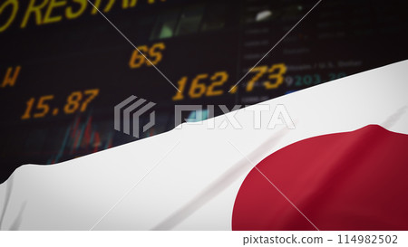The Japan flag and Business Background 3d... - Stock Illustration ...