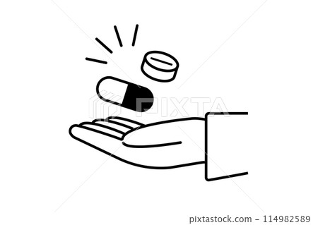 Doctor/pharmacist hands and medicine icon - Stock Illustration ...