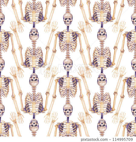 Repeating seamless pattern of watercolor human... - Stock Illustration ...