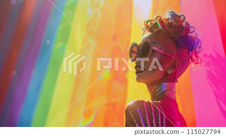 Portrait of drag queen, fictional character, ai... - Stock Illustration ...