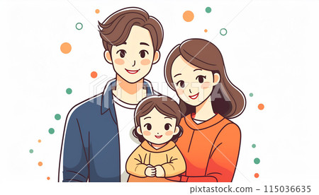 Young family nuclear family illustration - Stock Illustration ...