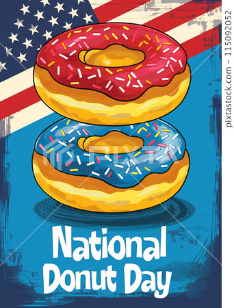 Vertical banner or poster for National Donut... - Stock Illustration ...