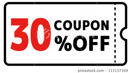 Simple 30% OFF coupon material - Stock Illustration [115137169] - PIXTA