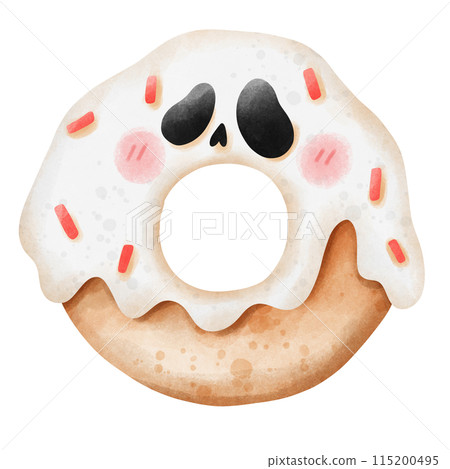 cute donut ghost, Halloween element decoration. - Stock Illustration ...