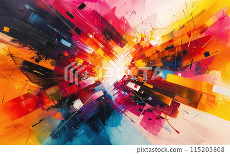 Vibrant and dynamic abstract digital artwork...-插圖素材 [115203808] - PIXTA圖庫