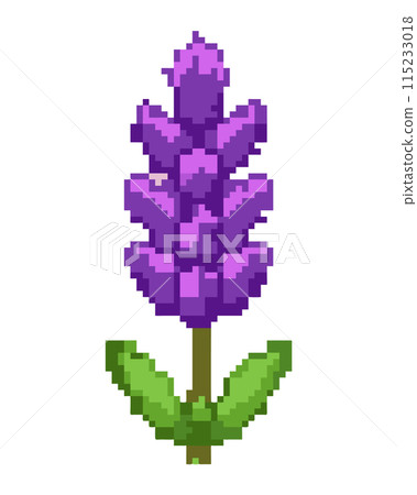 Charming Pixel Art Lavender: Retro 8-bit Floral...-插圖素材 [115233018 ...