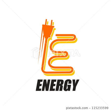Electric energy vector icon with power plug and... - Stock Illustration ...