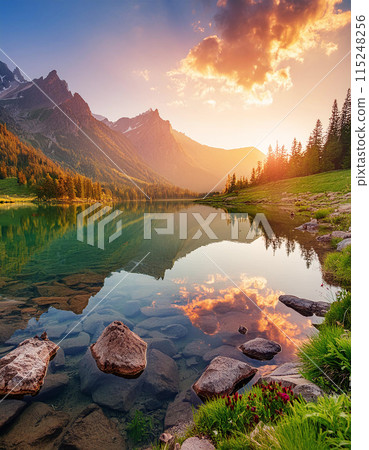 A modern library with computers and books... - Stock Illustration ...