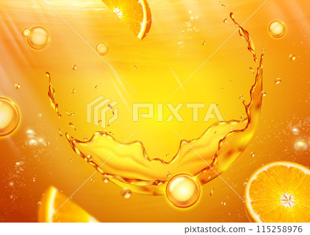 3D Fizzy orange liquid background - Stock Illustration [115258976] - PIXTA