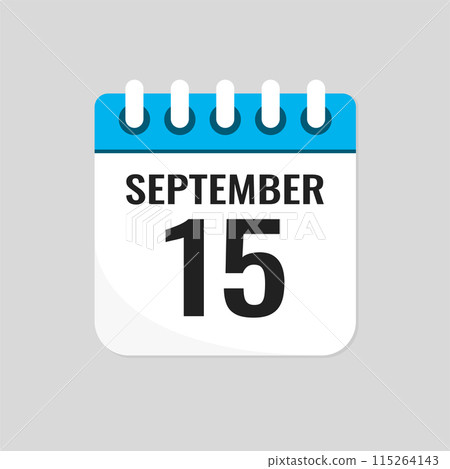 Icon page calendar day - 15 September - Stock Illustration [115264143 ...