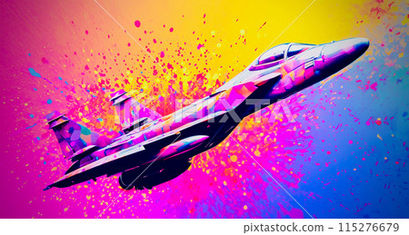 Colorful fighter jets - Stock Illustration [115276679] - PIXTA