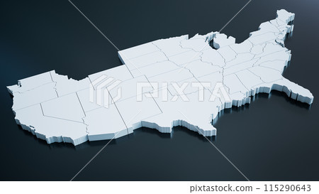 3D Rendering of the USA Map - Stock Illustration [115290643] - PIXTA