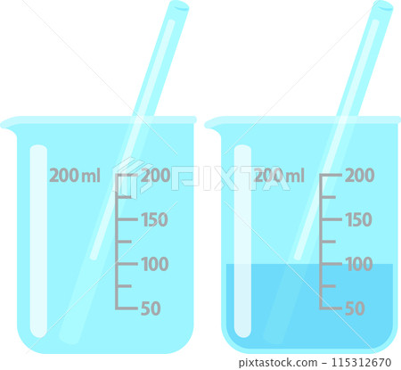 Beaker with liquid and glass rod - Stock Illustration [115312670] - PIXTA