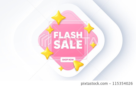 Flash Sale tag. Neumorphic promotion banner....-插圖素材 [115354026] - PIXTA圖庫