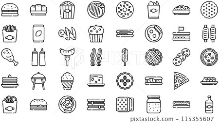 American Food Icons collection is a vector... - Stock Illustration ...