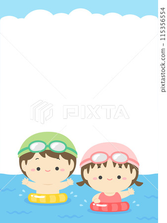 Summer frame background material, illustration... - Stock Illustration ...