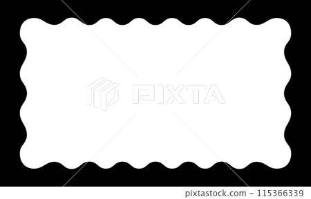 Rectangular frame with wavy inside edges....-插圖素材 [115366339] - PIXTA圖庫