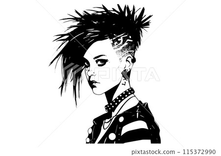 Punk Mohawk Drawing Punk Green Mohawk Painting By Adam Delf | Saatchi
